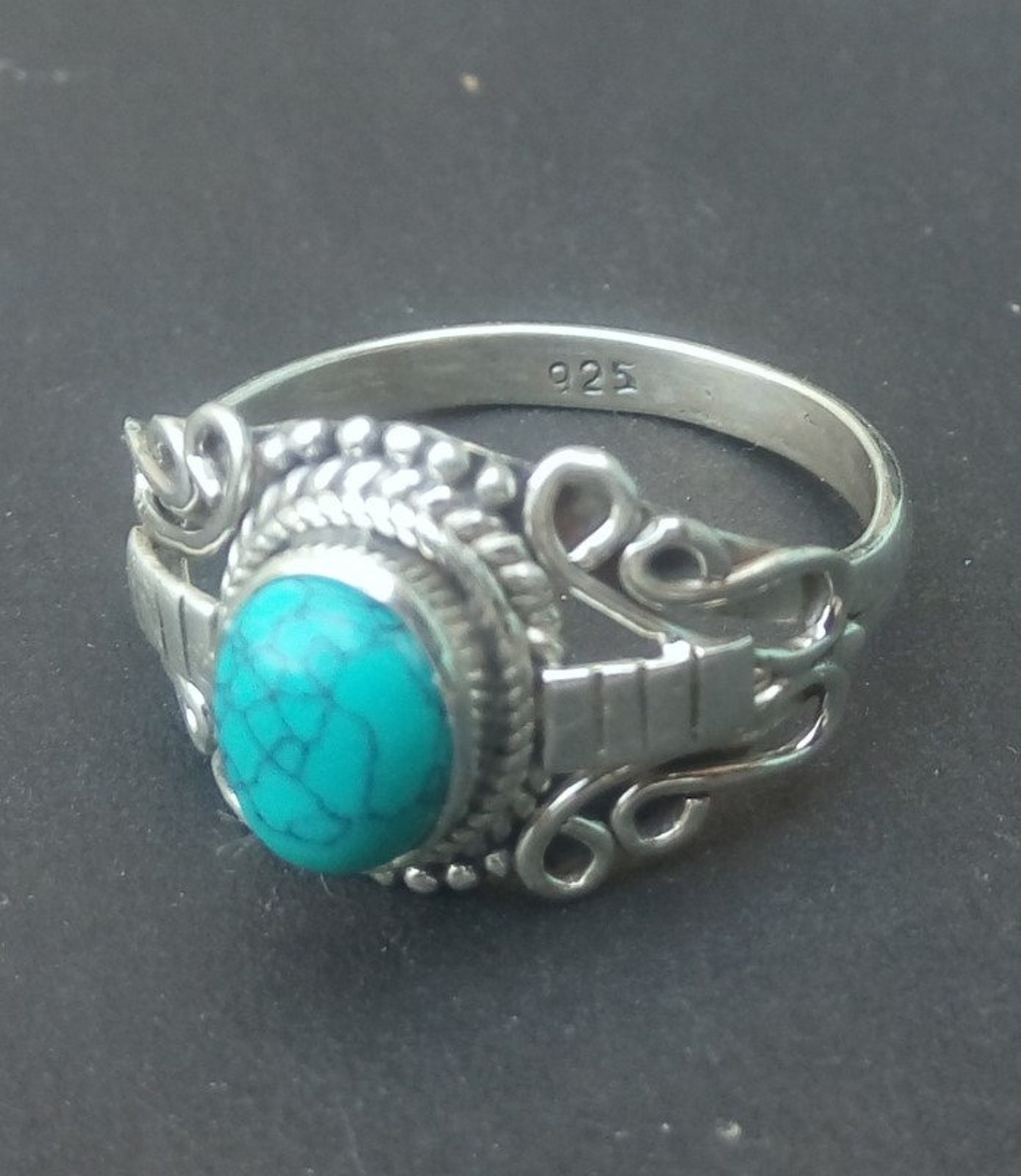 Natural Firoza Stone ring/ Sterling Silver ring/ 925 ring/ | Etsy