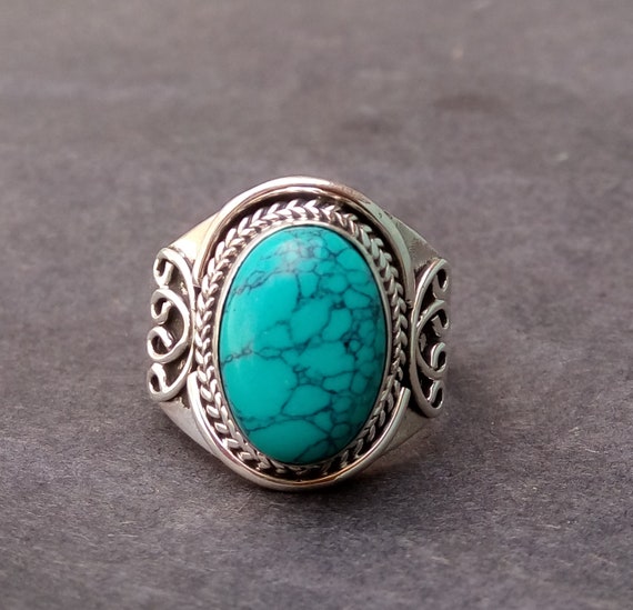 Silver Stone Ring/firoza Stone Ring/handmade Silver Stone | Etsy