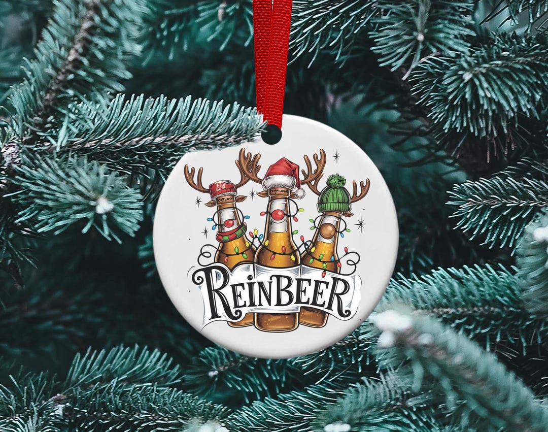 Reinbeer Christmas Ornament, Beer Lovers Gift, Personalized Ornament - Etsy