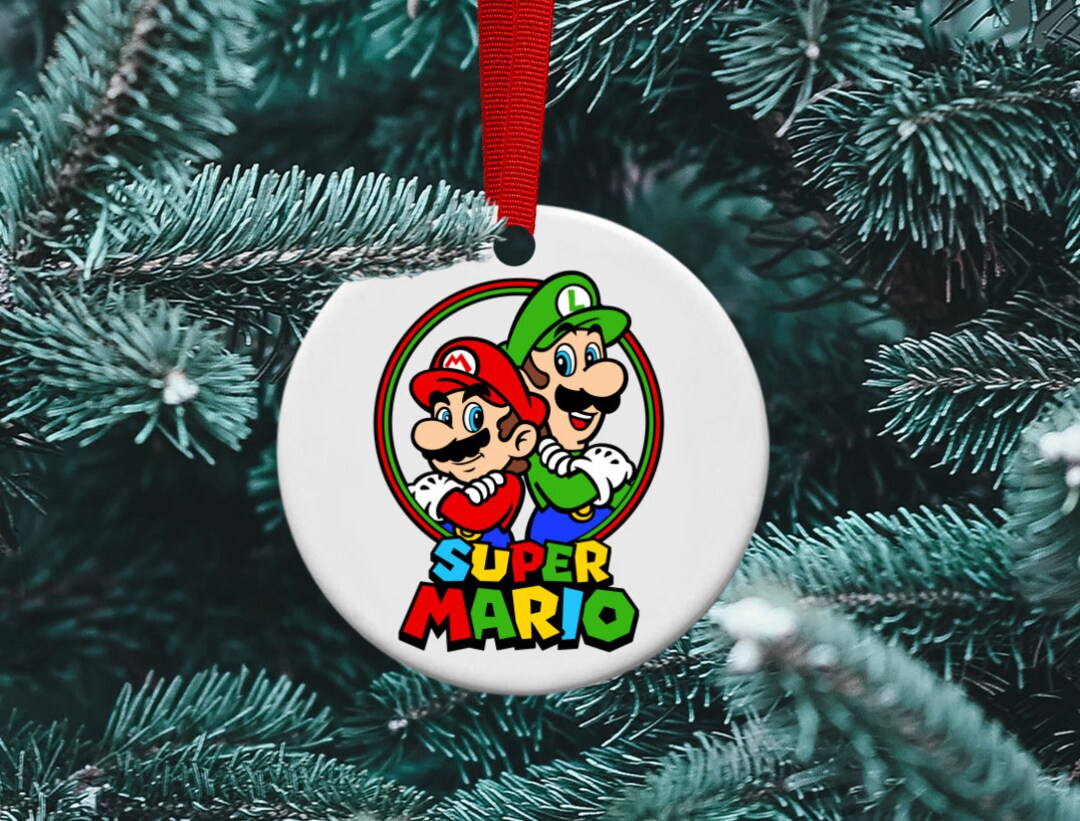 Super Mario, Luigi, Gamer Christmas Ornament, Sublimation, Personalized ...