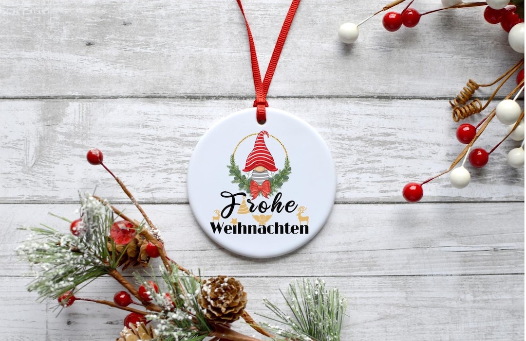 Frohe Weihnachten German Ceramic Christmas Ornament - Etsy