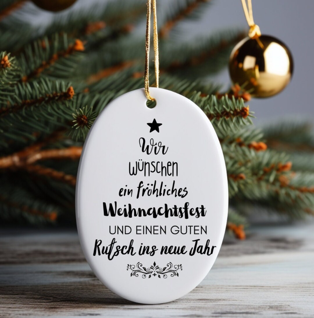 Frohlich Weinachtsfest, Merry Christmas & Happy New Year German Ceramic ...
