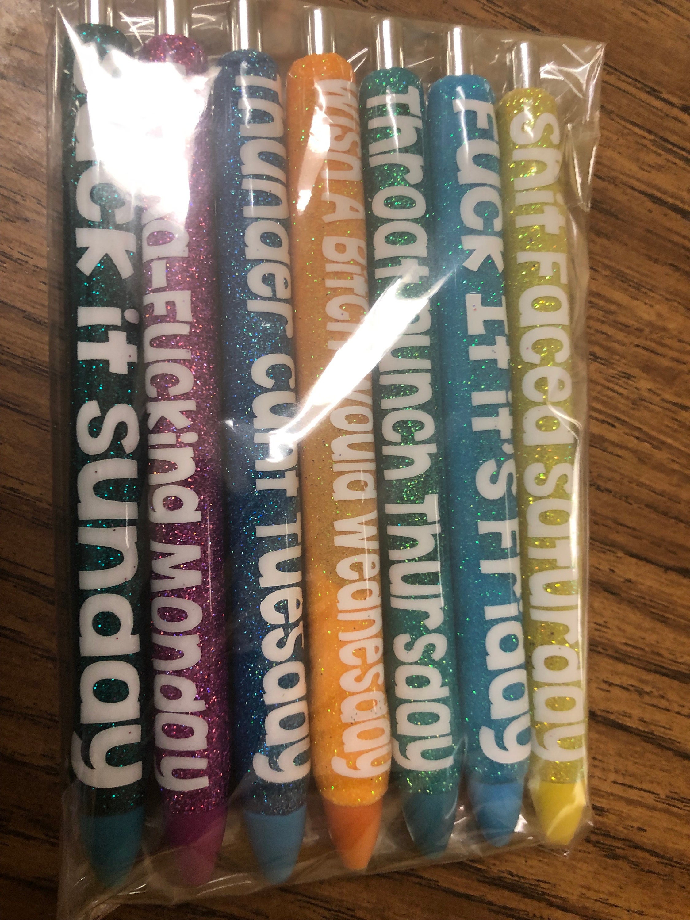 Days of the Week Sassy Word Pens - Etsy
