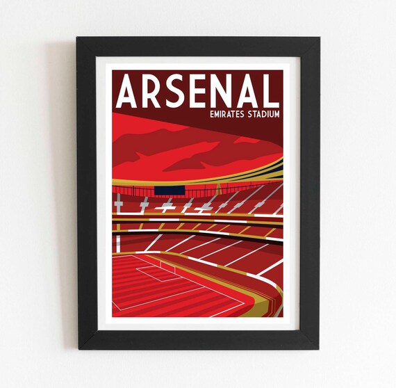 Arsenal FC Emirates Stadium Retro art print poster | Etsy