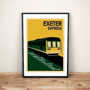 Exeter Express Devon. Vintage Rail Travel Poster Art Print - Etsy