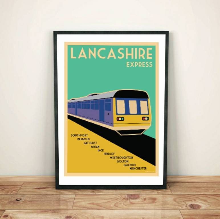 Lancashire Express. Vintage travel poster print | Etsy