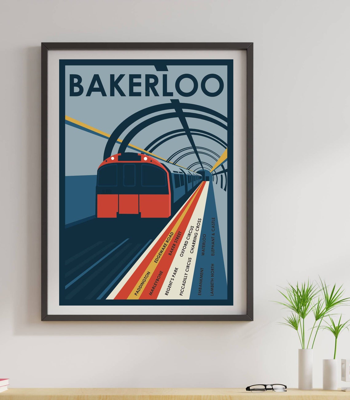 Bakerloo Line south London Underground Tube Vintage Train - Etsy