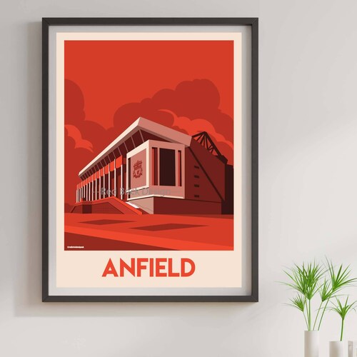 Anfield Liverpool FC Retro Vintage Print Poster Design - Etsy UK