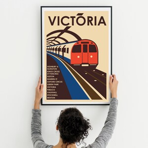 Victoria Line south London Underground Tube Vintage Train Art Print ...