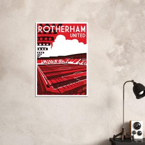 Rotherham United Stadium, Retro Art Print Poster - Etsy UK