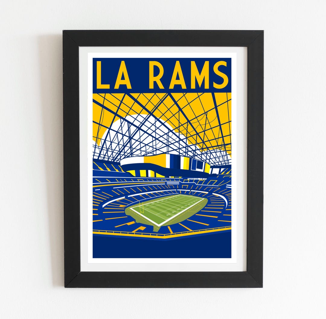 LA Rams Stadium Retro Art Print Poster - Etsy
