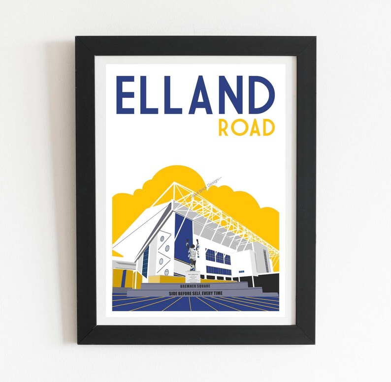 Leeds United Elland Road Retro Art Print Poster - Etsy