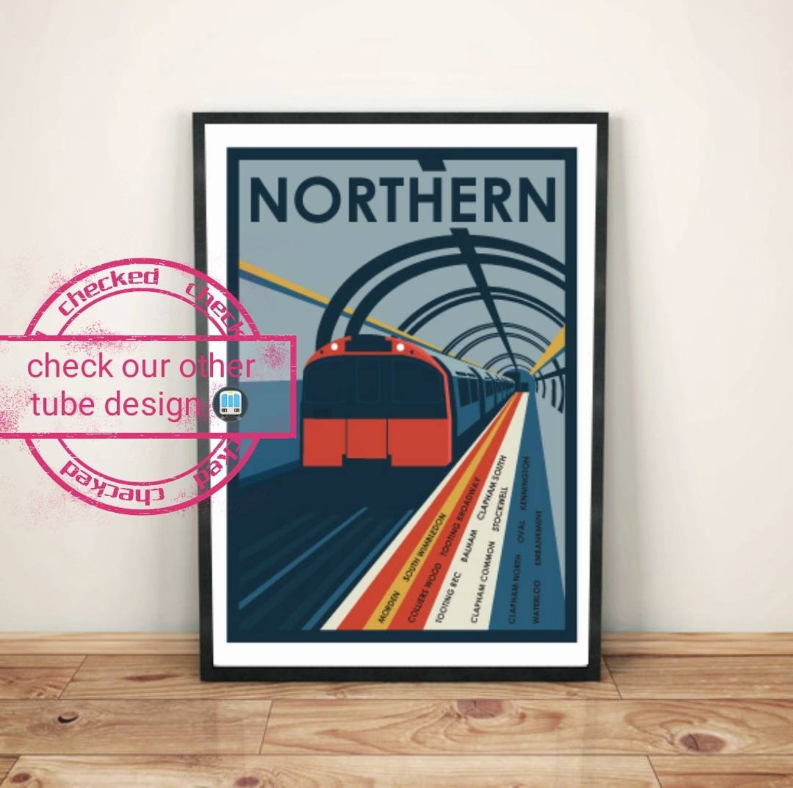 Bakerloo Line north London Underground Tube Vintage Train - Etsy