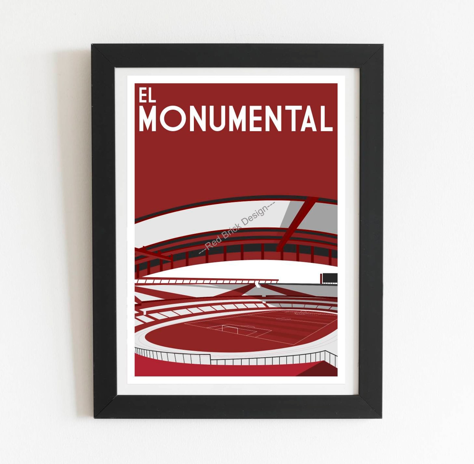 River Plate El Monumental Stadium Retro Art Print Poster - Etsy