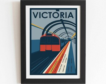London Underground Original Tube Map Victoria Line Diagram Art Print ...