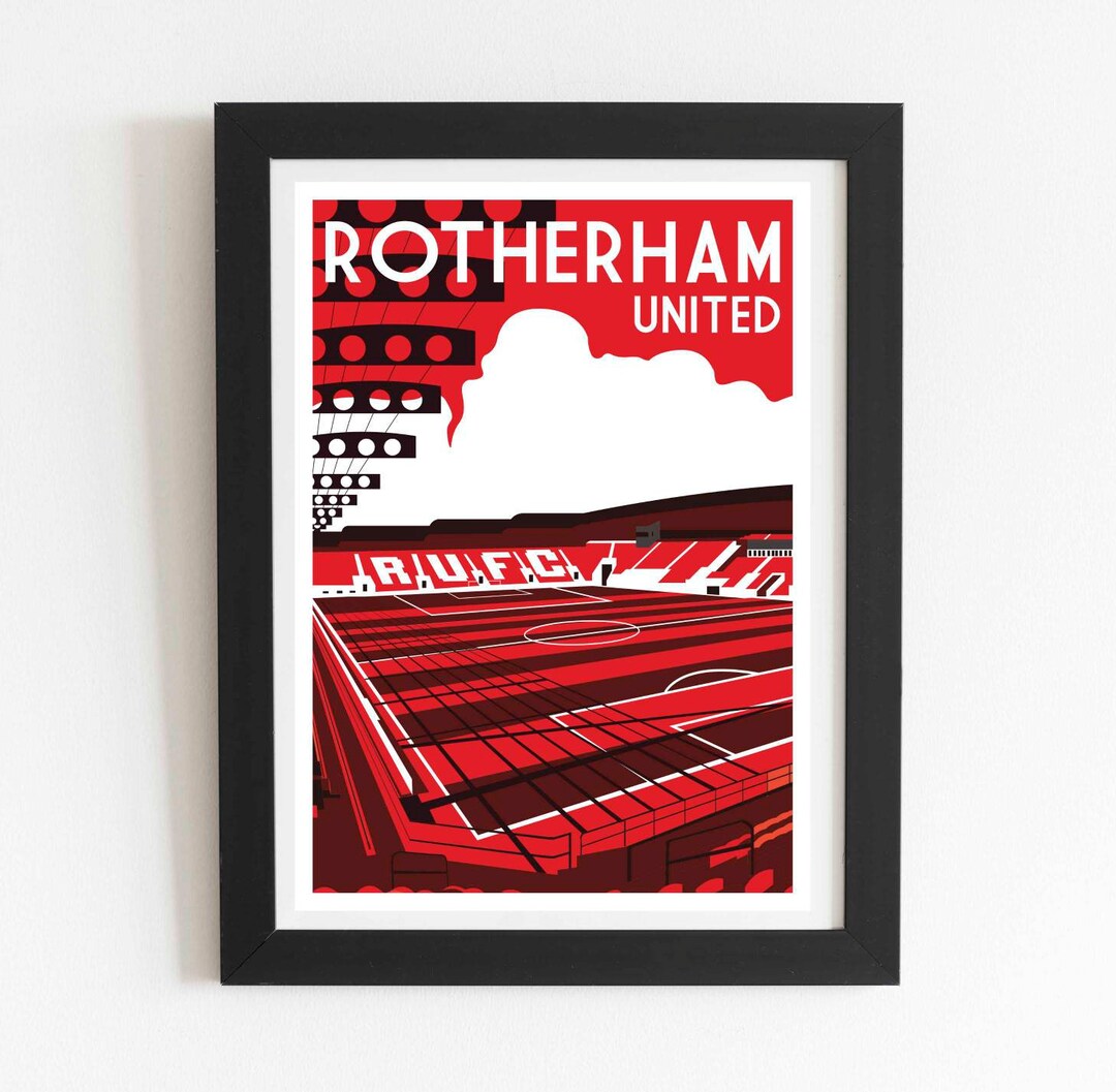 Rotherham United Stadium, Retro Art Print Poster - Etsy UK