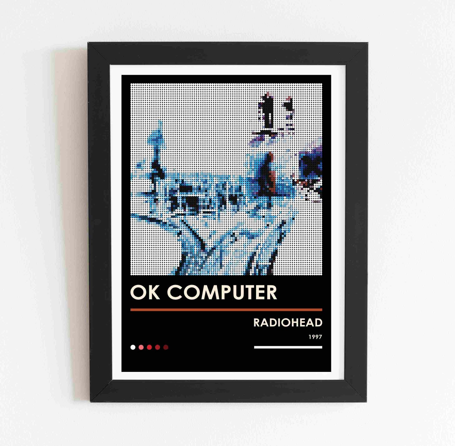 Radiohead Ok Computer classic album Pixel dot design art | Etsy