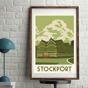 Stockport Market Vintage Travel Art Print Poster - Etsy