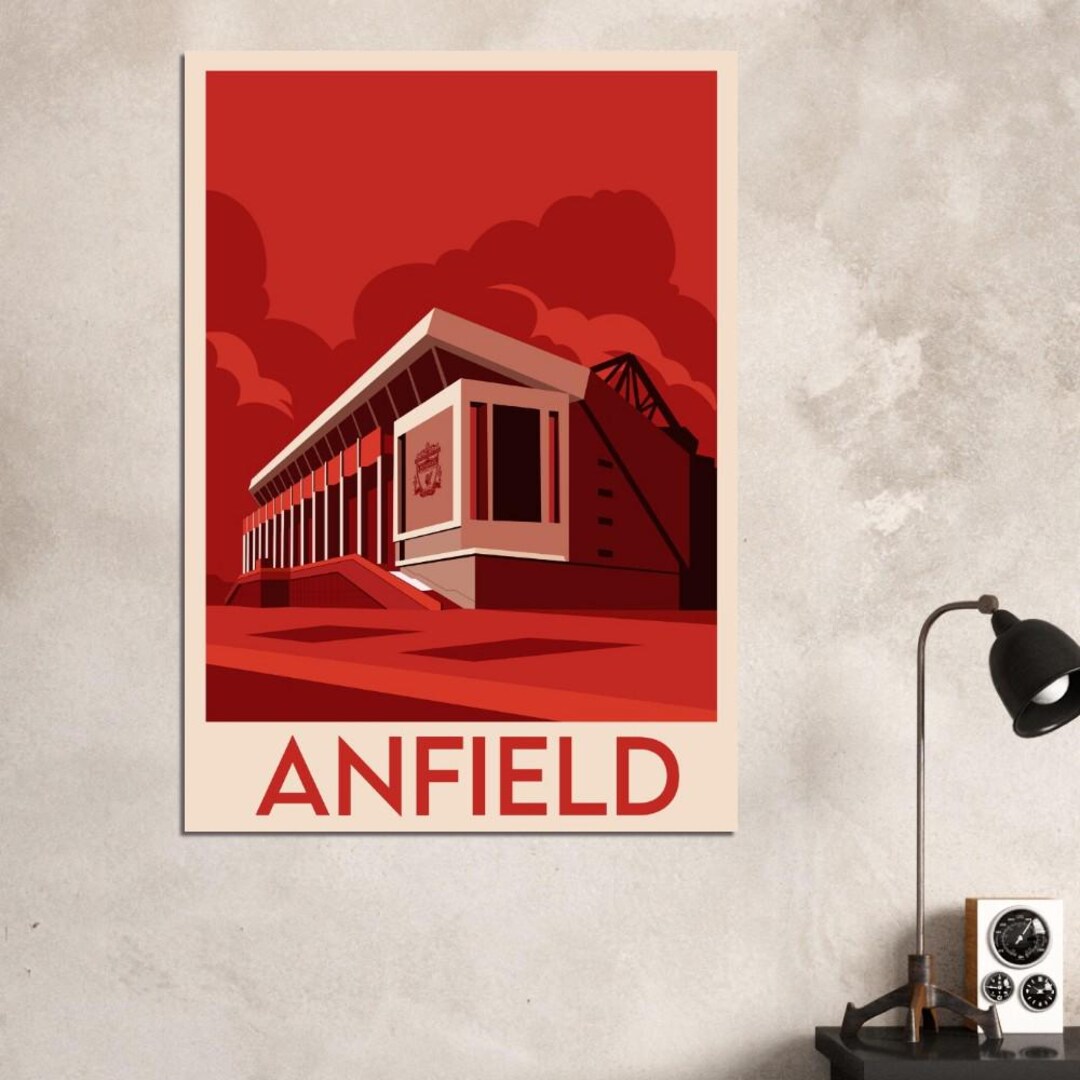 Anfield Liverpool FC Retro Vintage Print Poster Design - Etsy UK