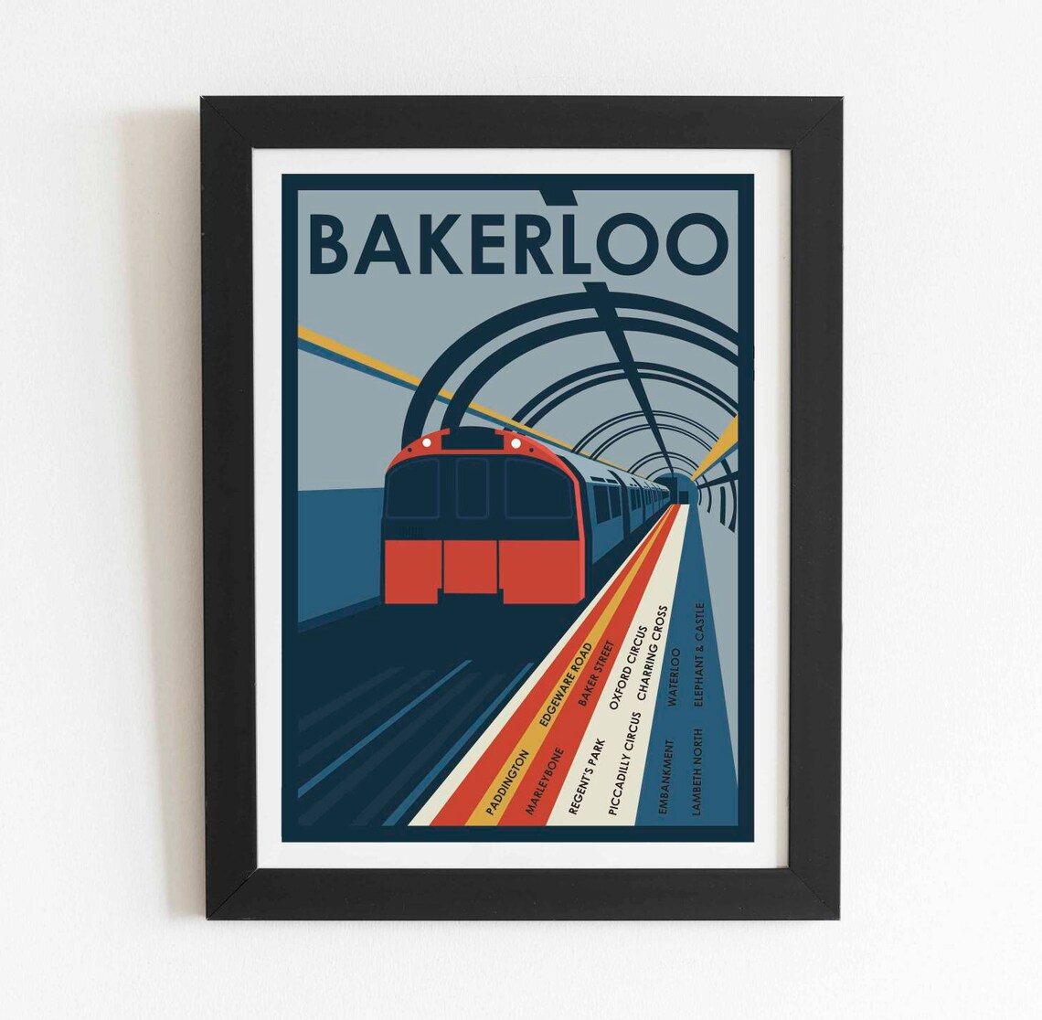 Bakerloo Line south London Underground Tube Vintage Train - Etsy