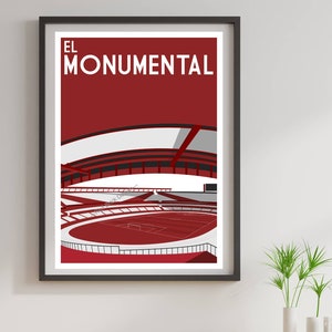 River Plate, El Monumental Stadium, Retro Art Print Poster - Etsy