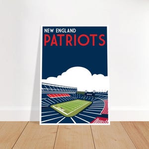 New England Patriots Stadium Retro Art Print Poster - Etsy