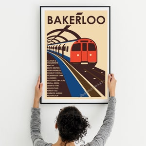 Bakerloo Line north London Underground Tube Vintage Train Art Print ...