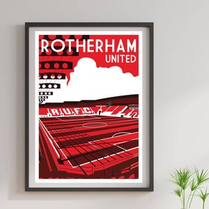 Rotherham United Stadium, Retro Art Print Poster - Etsy UK