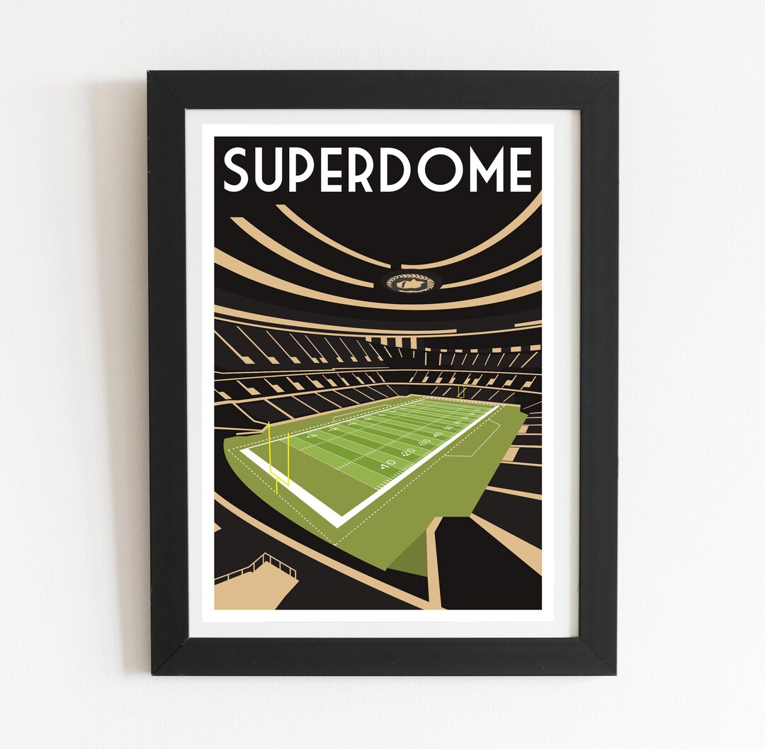 Superdome Stadium, New Orleans Saints Retro NFL Art Print Poster - Etsy