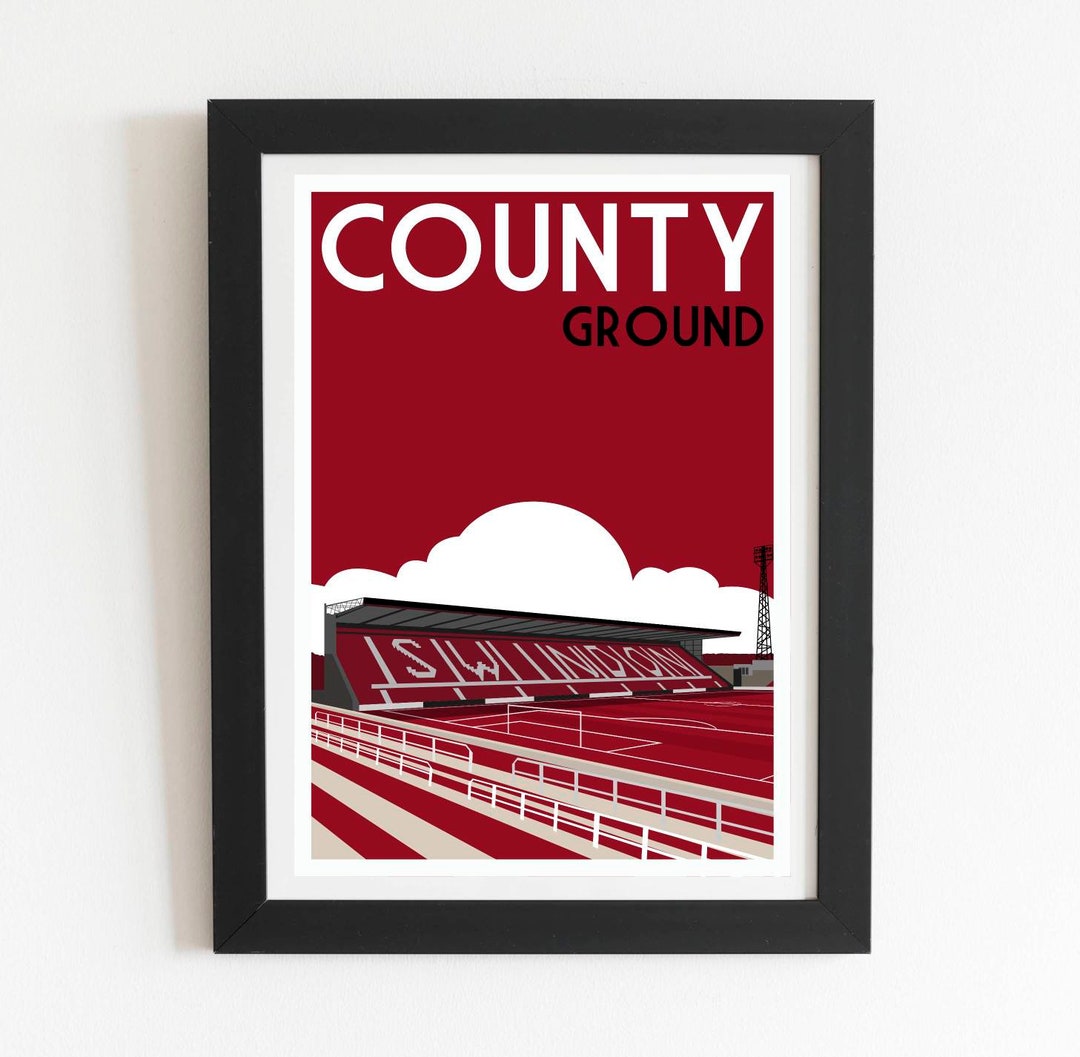 Swindon Town, County Ground, Retro Fan Art Design Print Poster - Etsy