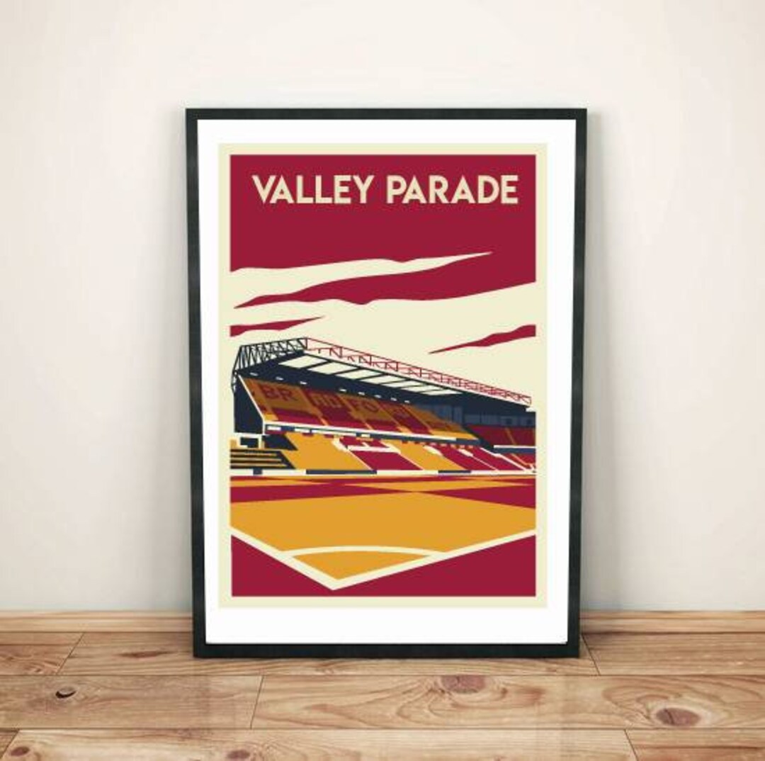 Valley Parade Bradford City Retro Art Design Print Poster - Etsy