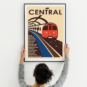 Central Line ealing London Underground Tube Vintage Train Art Print ...