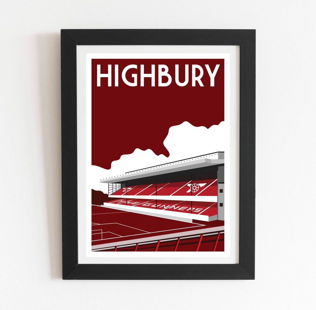 Arsenal Highbury Retro Art Design Print Poster inside - Etsy