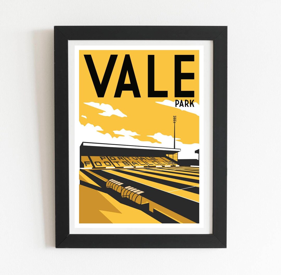 Port Vale FC, Vale Park, Retro Art Design Print Poster - Etsy