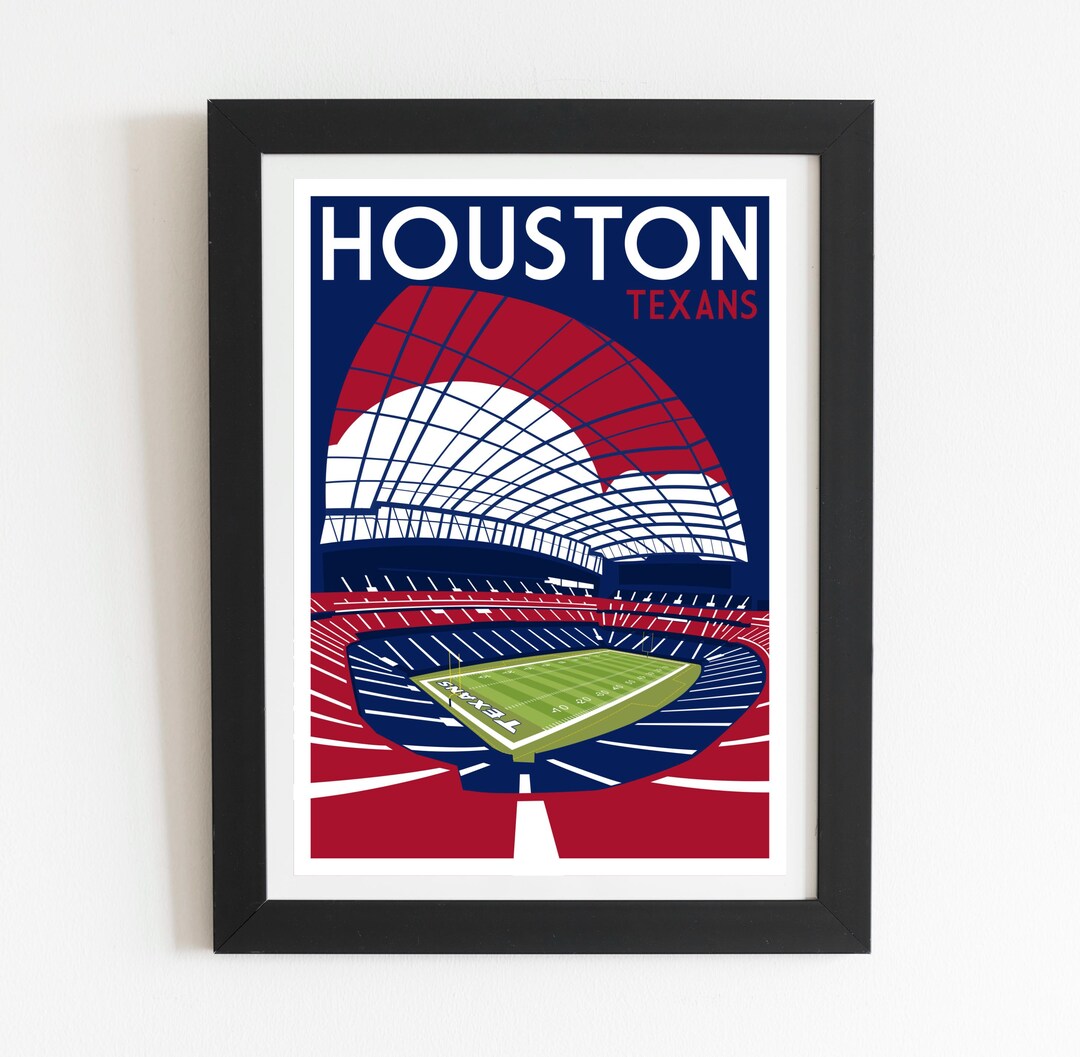 Houston Texans Stadium Retro Art Print Poster - Etsy