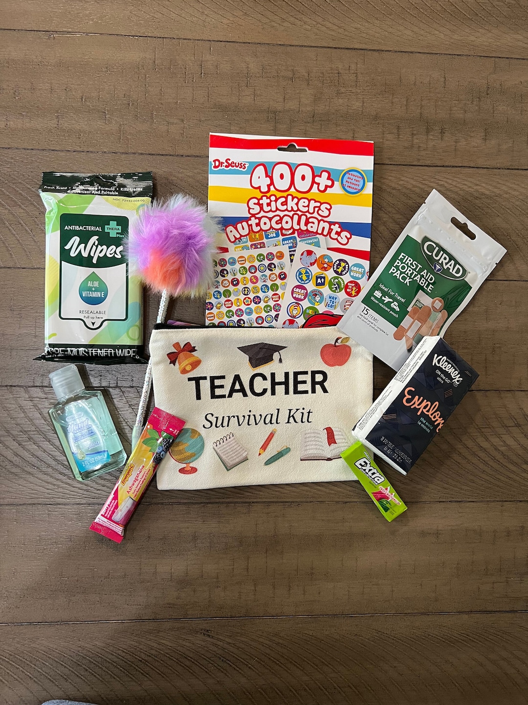 Back to School-teacher Survival Kit-personalized Cosmetic Bag-teacher ...