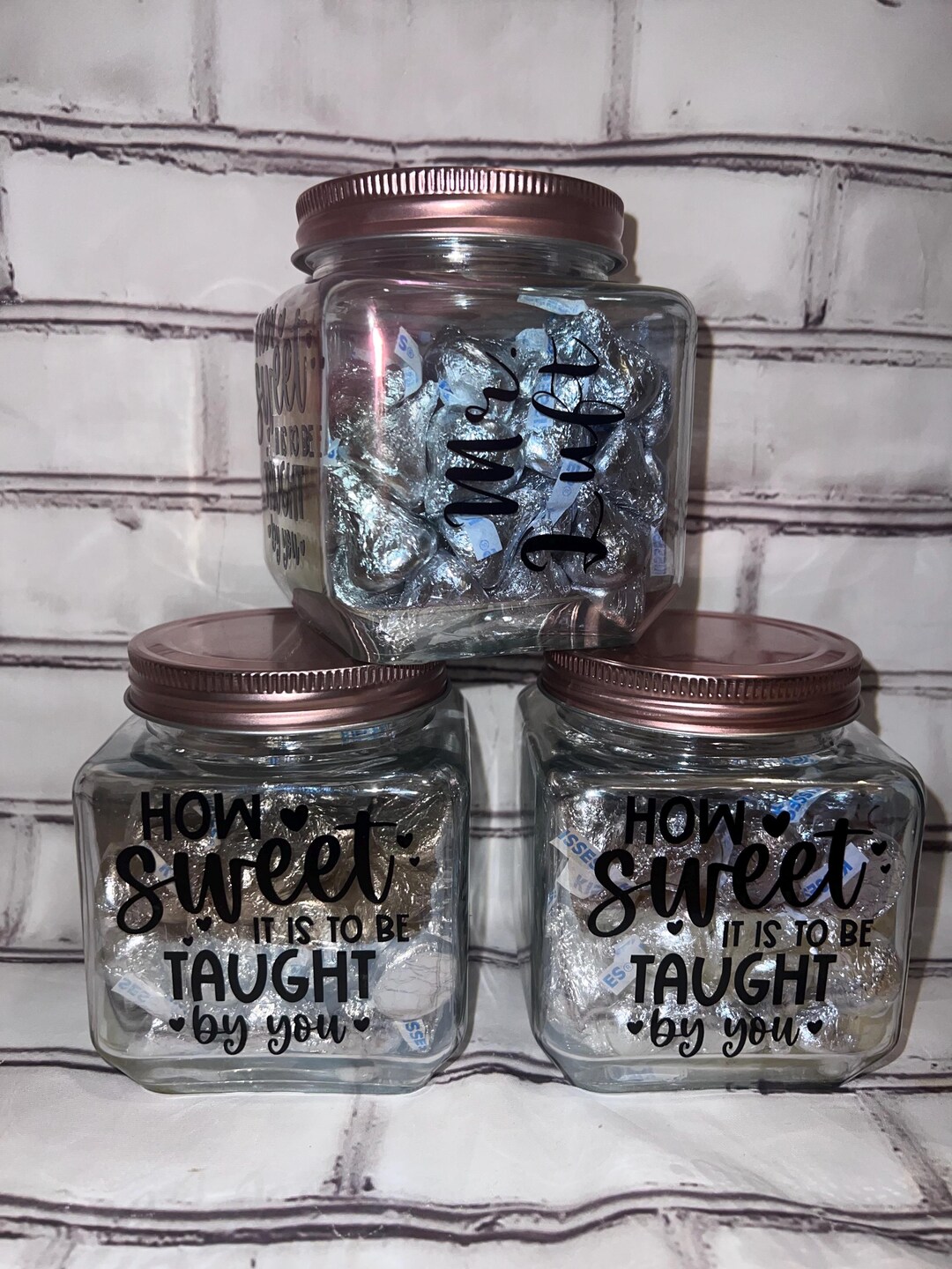 Personalized Valentine’s Day Fillable Candy Jar, Valentine’s Day Gift ...