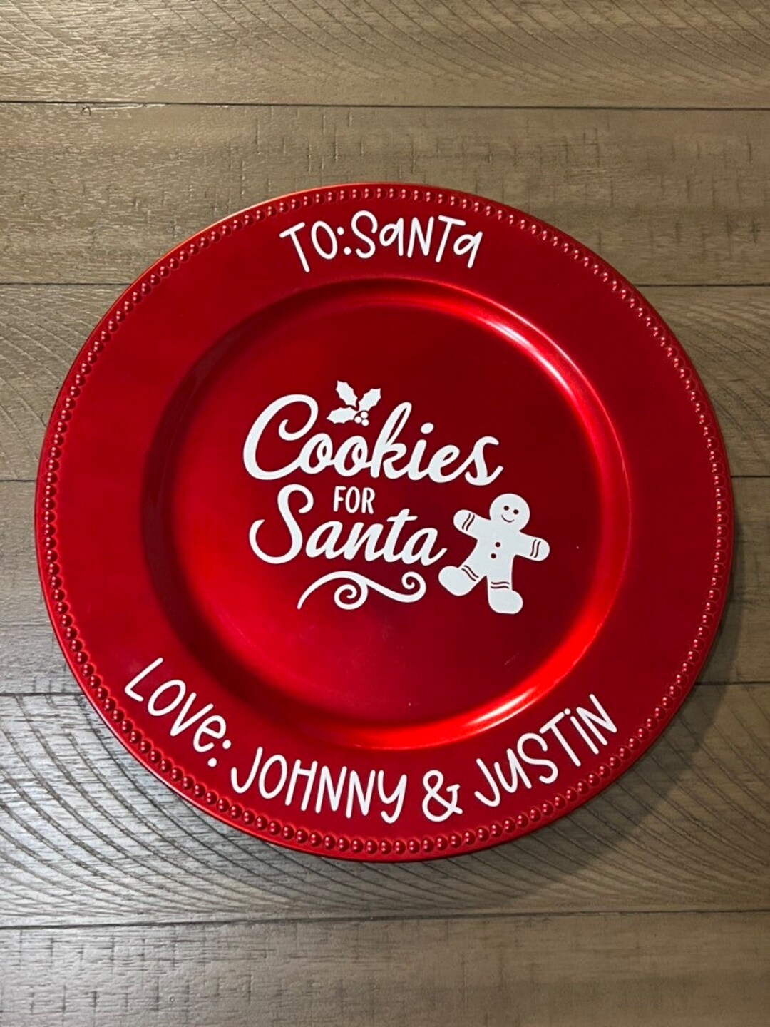 Custom Santa Cookie Plate-santa Cookies Milk Tray-christmas Eve Plate ...