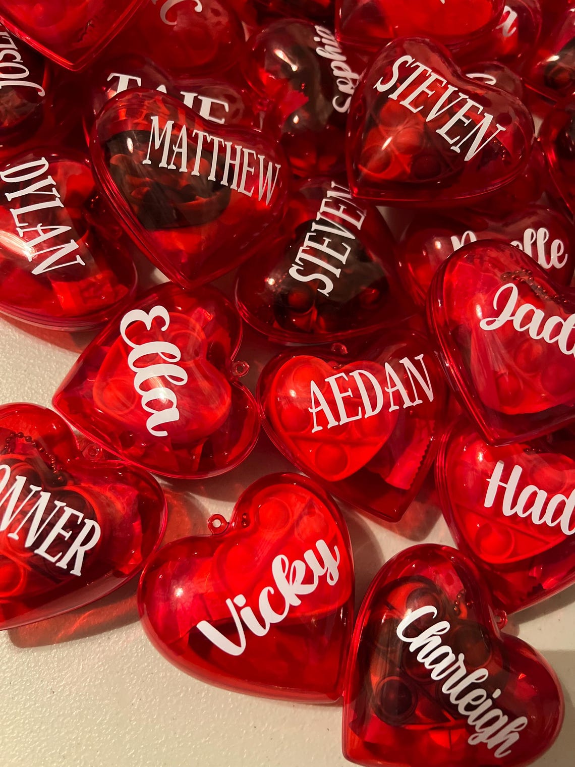 Personalized Valentine’s Day Fillable Plastic Hearts, Valentine’s Day ...