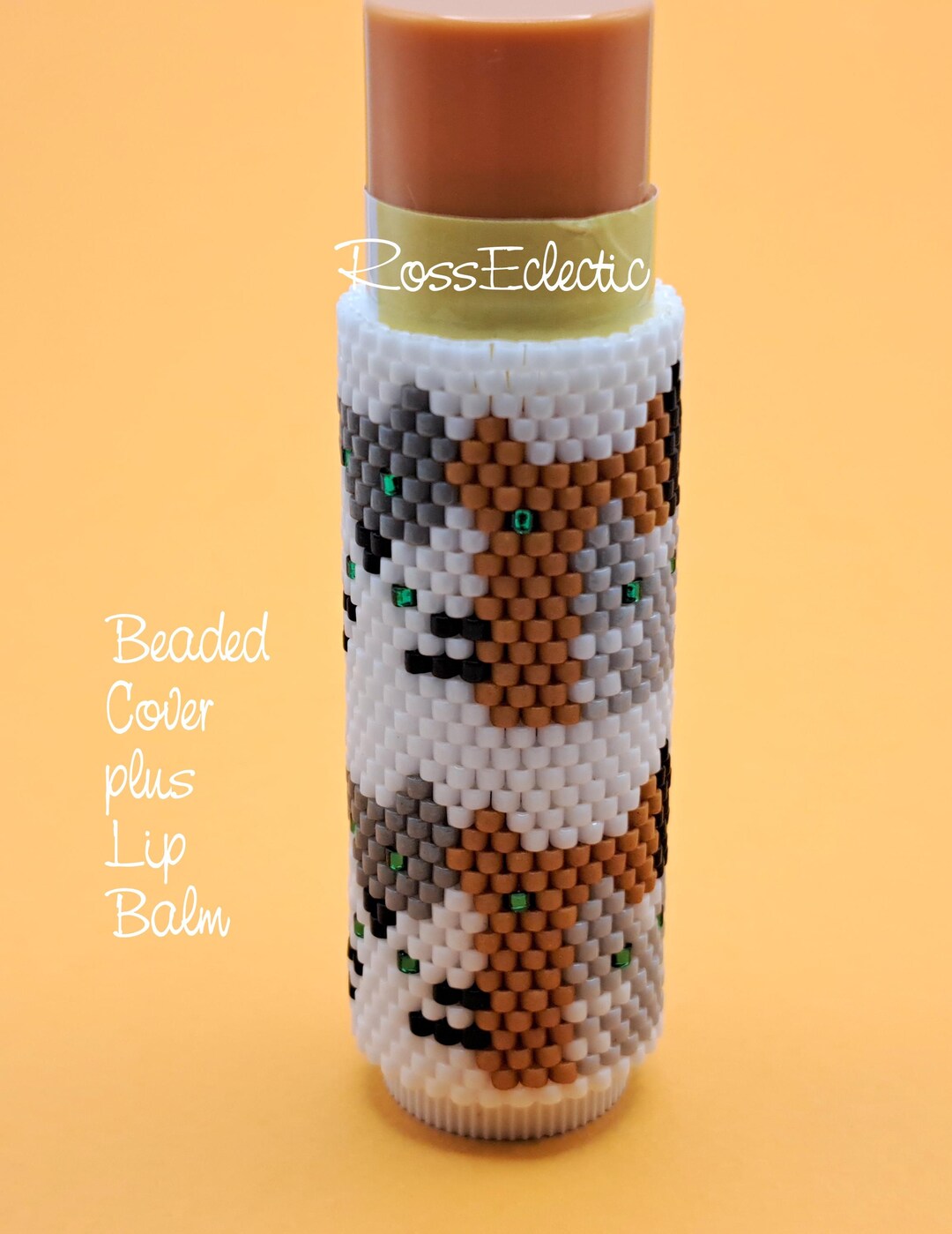 Lip Balm With Beaded Cover in Cats!! - Etsy