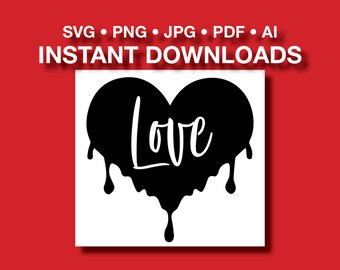 Love Hurts Bleeding Heart Instant Download, SVG, PNG, Digital Download ...
