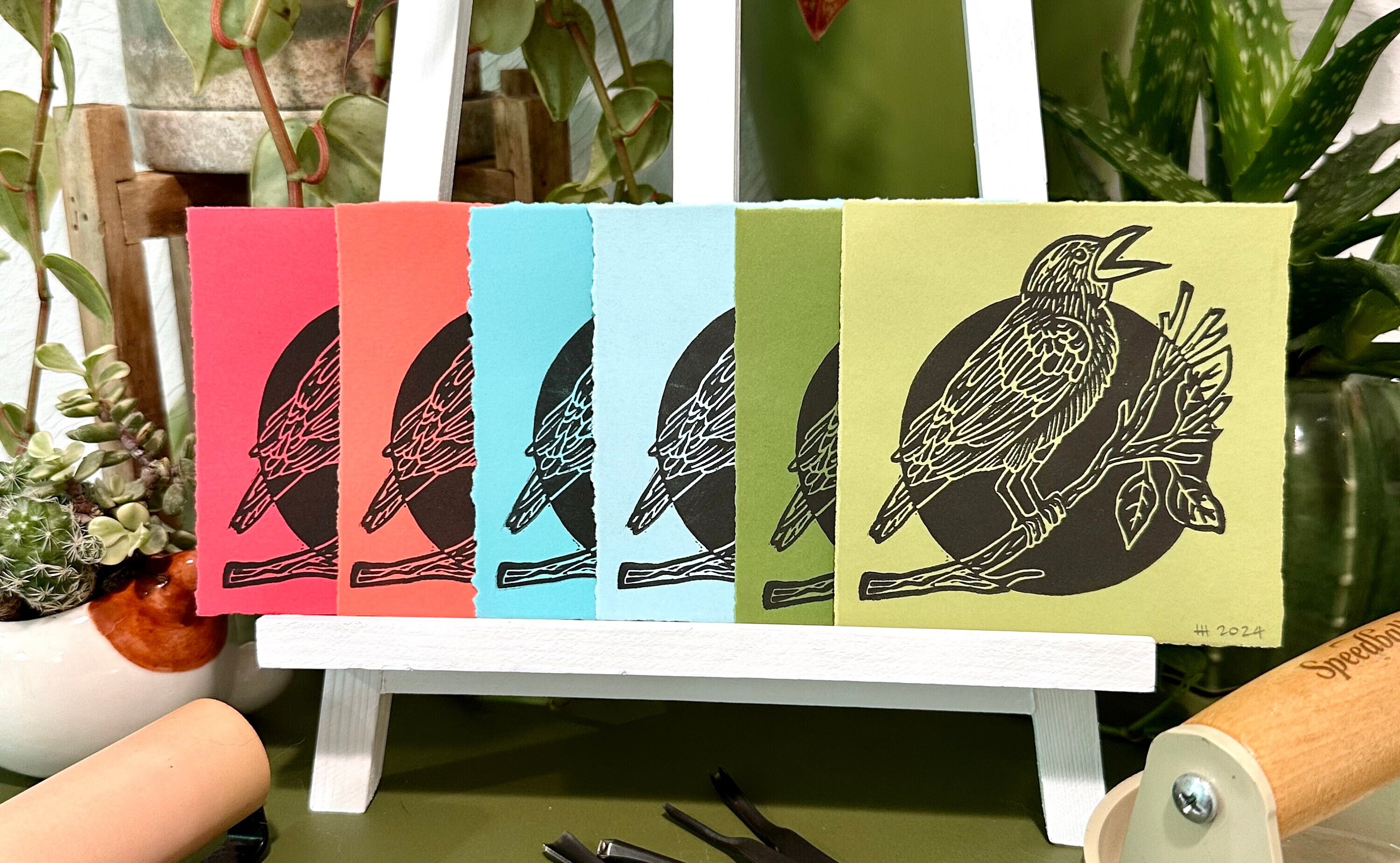 Nightingale Linocut Print - Etsy