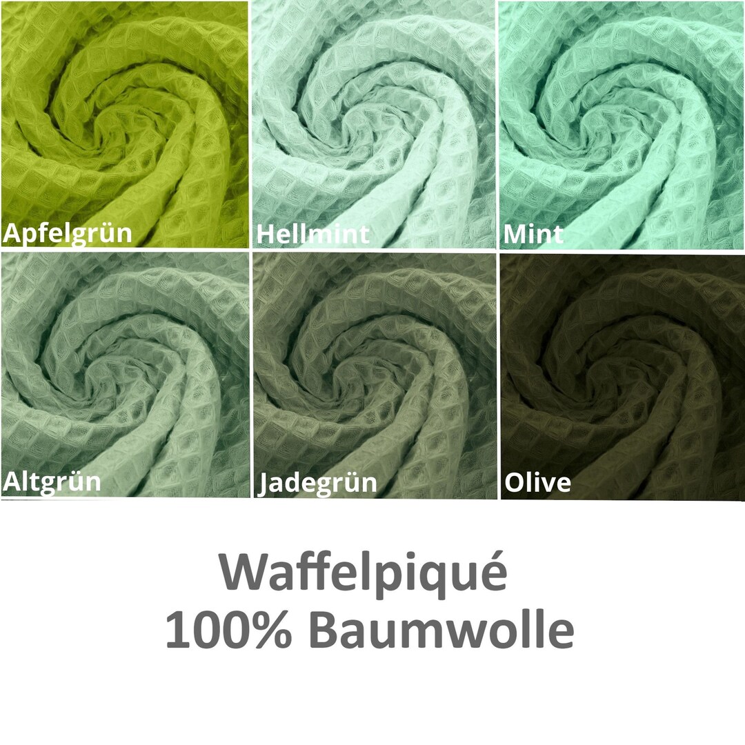 Waffle Piqué Shades of Green - Etsy