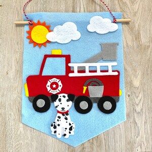 Fire Truck Banner Craft Kit // DIY Firefighter Wall Hanging // | Etsy