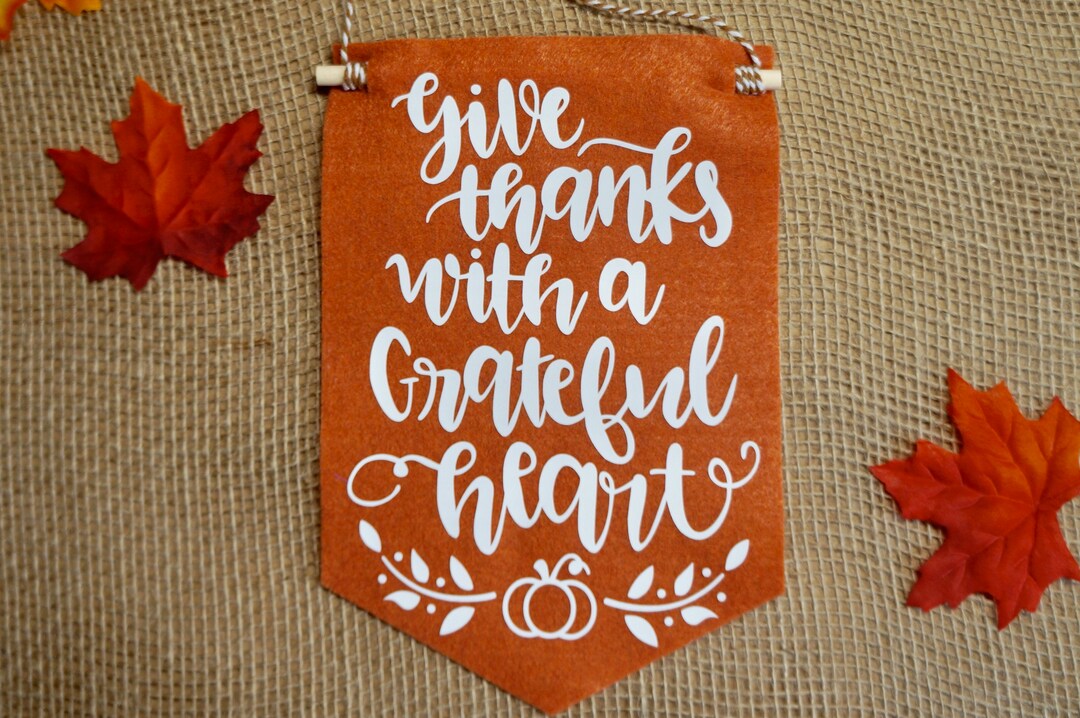 Give Thanks With a Grateful Heart Mini Fall Felt Banner // Fall Decor ...