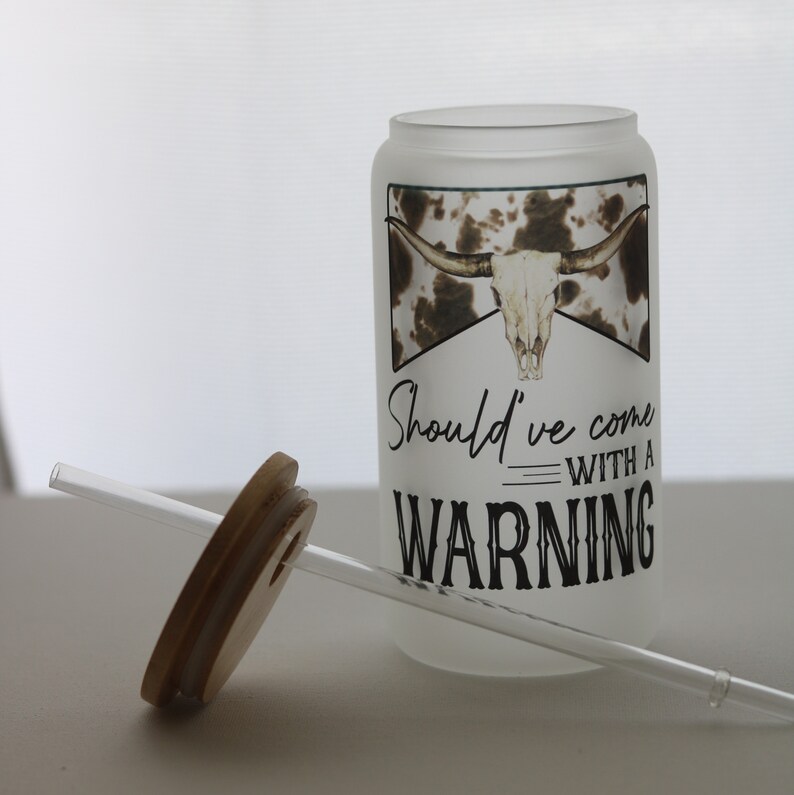 Should’ve Come With a Warning Glass Can | Libbey Glass With Bamboo Lid ...