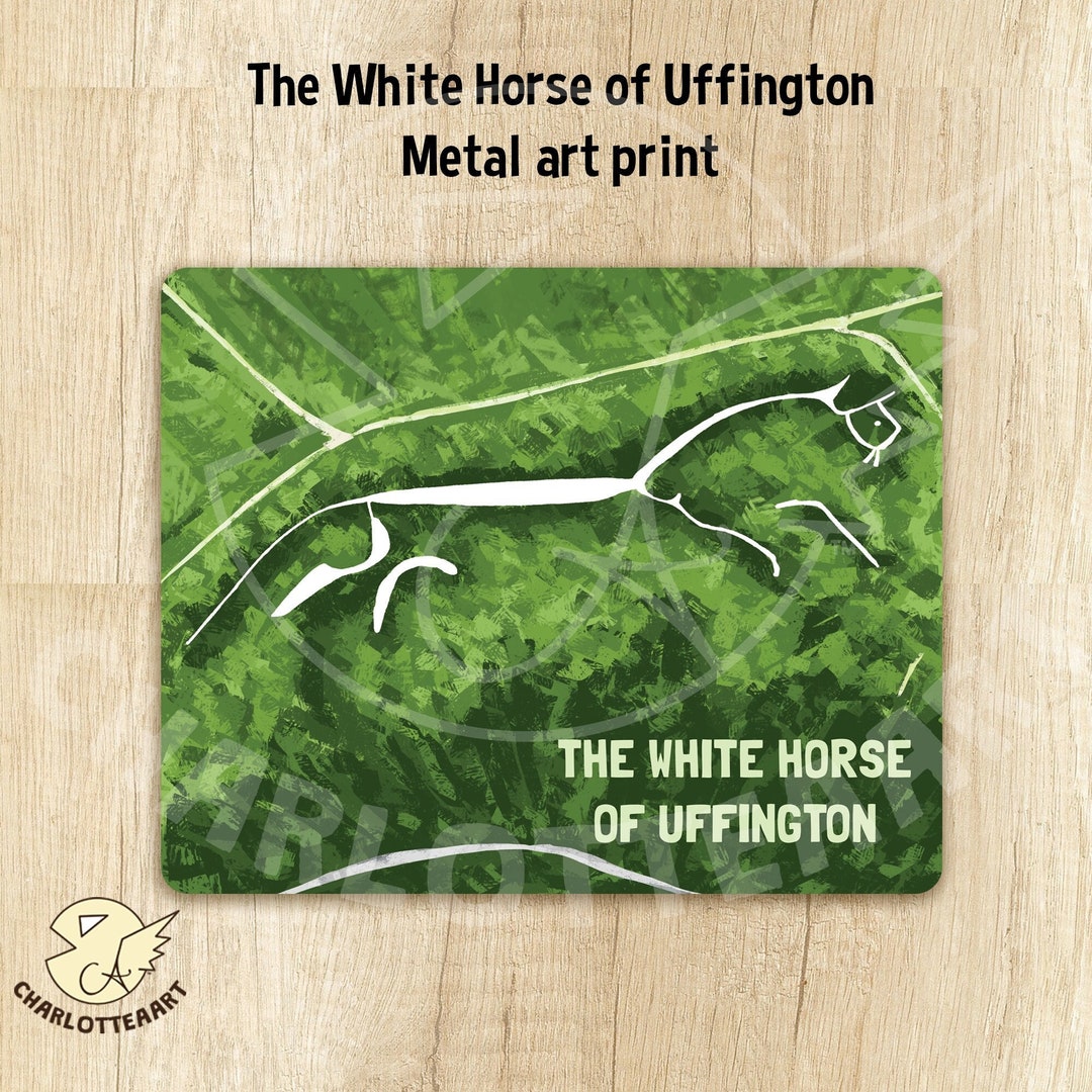 White Horse of Uffington Novelty Sign, White Horse Metal Art Print ...