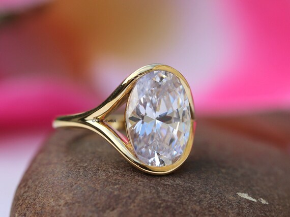 Split shank bezel engagement ring store