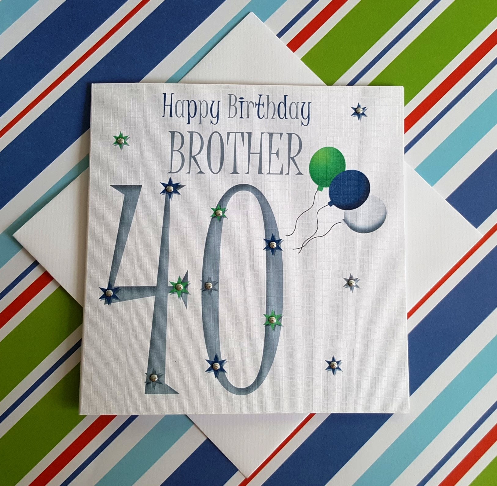 Brother 40th Happy Birthday Handmade Card - Etsy UK