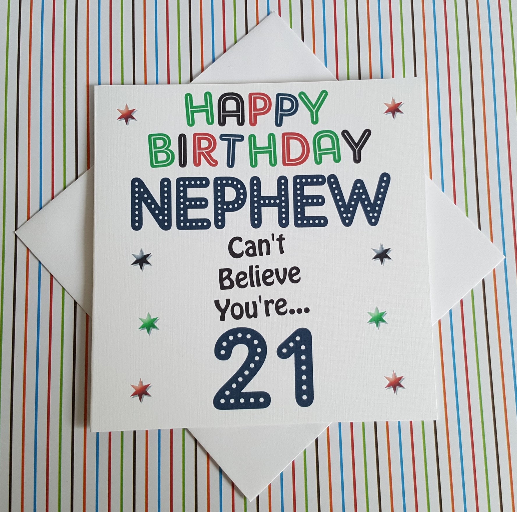 Nephew 21st Happy Birthday Card Cant Believe Youre 21 Etsy